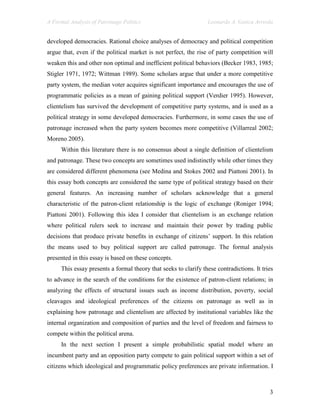 A formal analisys of patronage politics | PDF