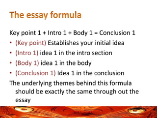 A formula for structuring and layering an essay | PPTX