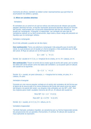 Aforo de caudal | DOC