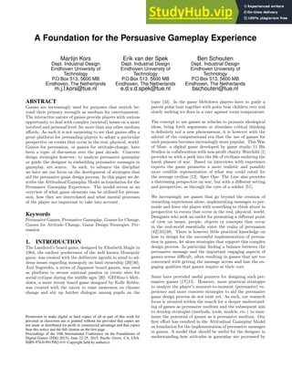 A Foundation For The Persuasive Gameplay Experience | PDF
