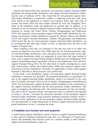A Four-Parameter Negative Binomial-Lindley Distribution For Modeling ...