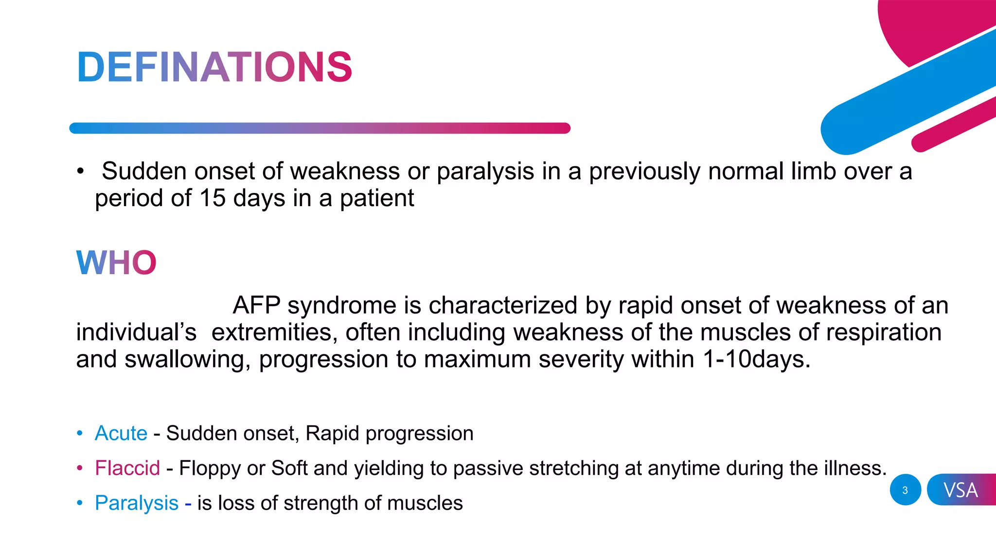 Acute flaccid paralysis , Polio , Transverse myelitis, AFP survillence ...