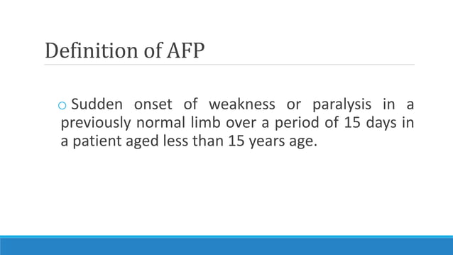 Acute Flaccid Paralysis Polio (Poliomyelitis).pptx | Physical Therapy ...