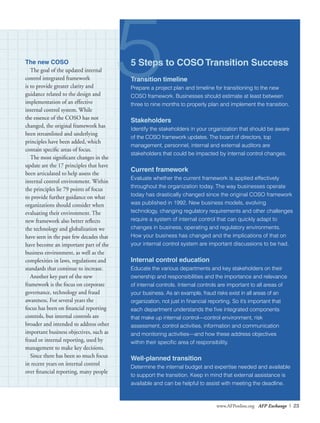 Prepare for the 2013 COSO Internal Control Framework—Start Now | PDF