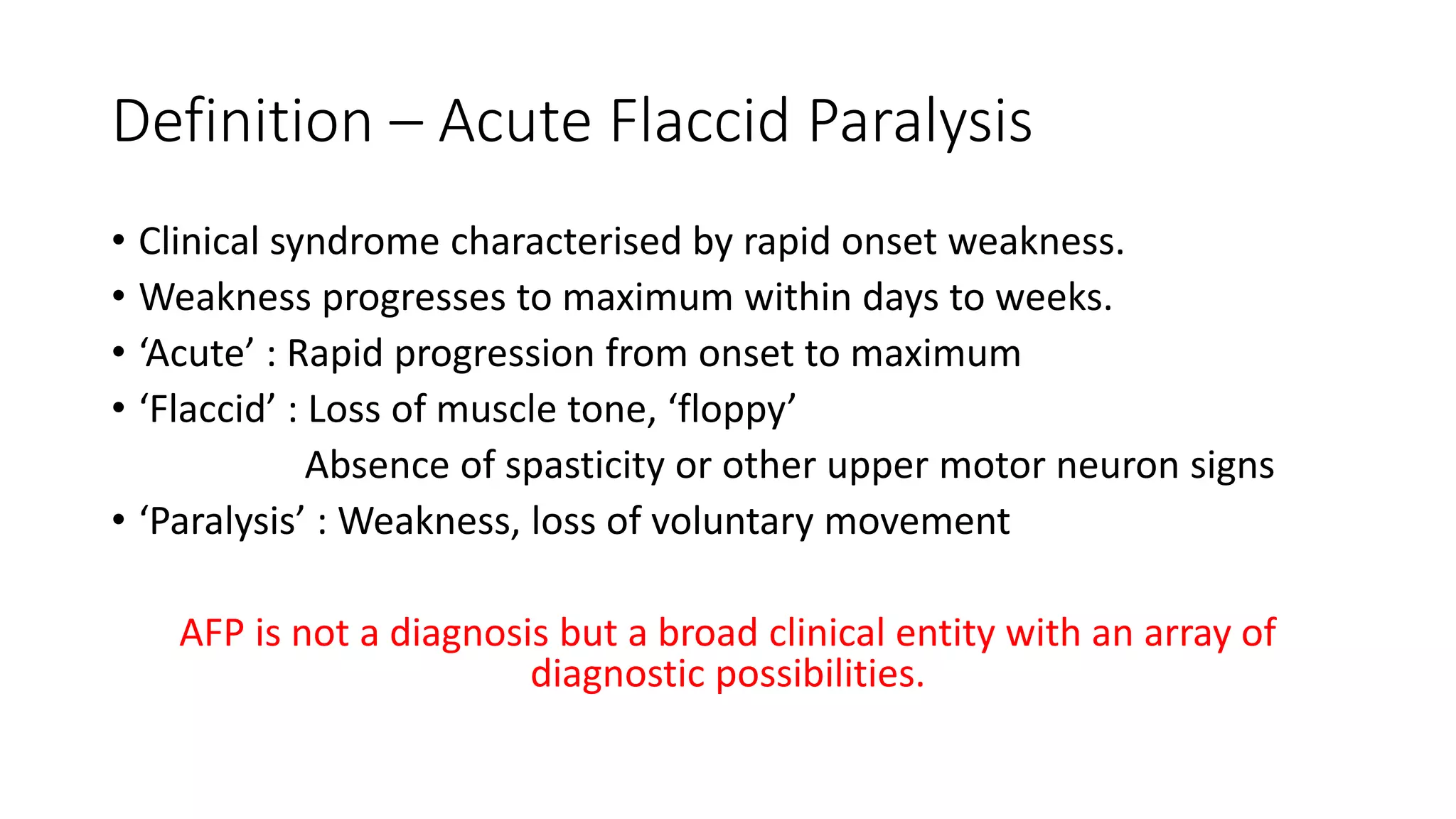 Acute Flaccid Paralysis | PPTX