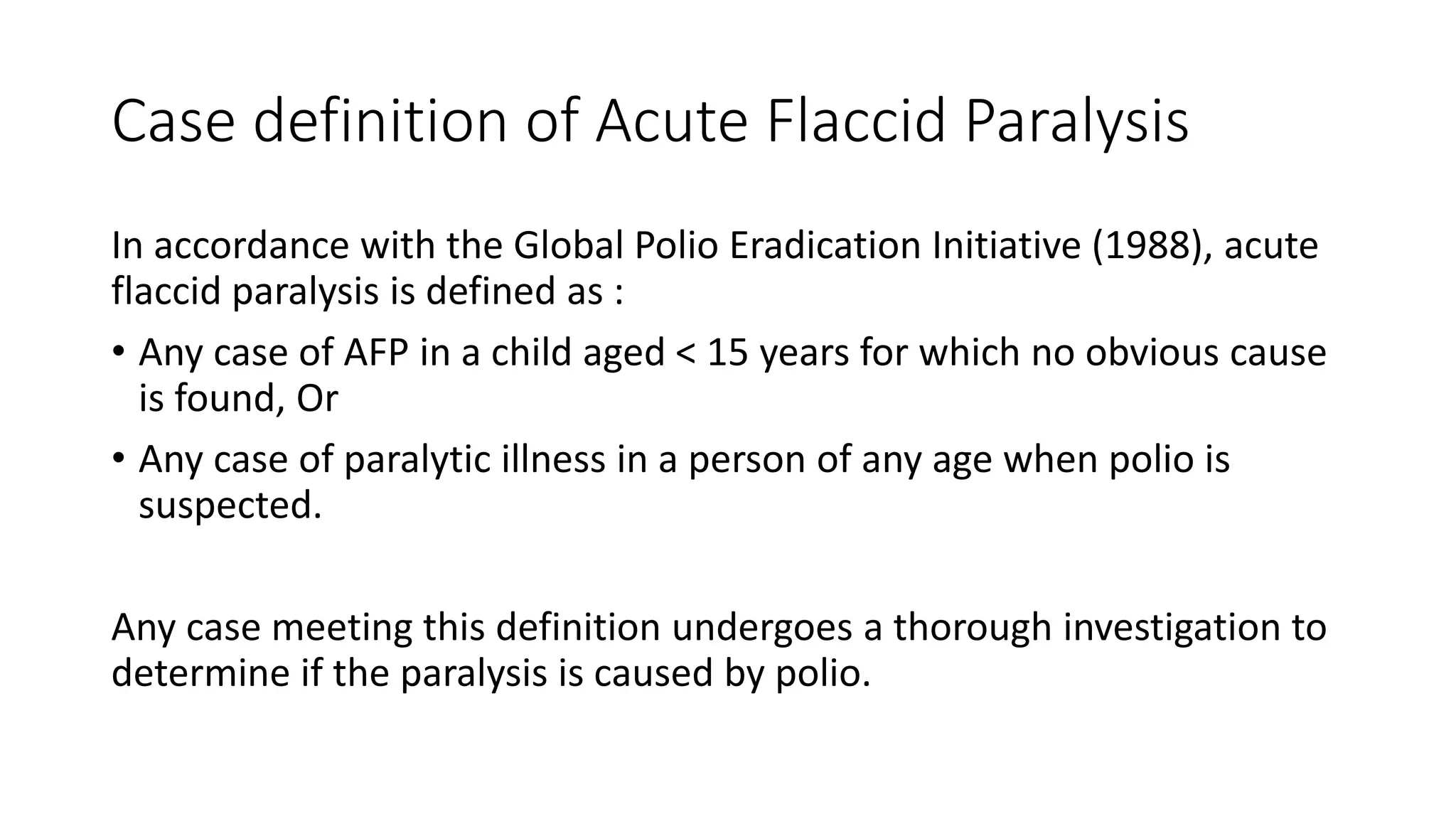 Acute Flaccid Paralysis | PPTX