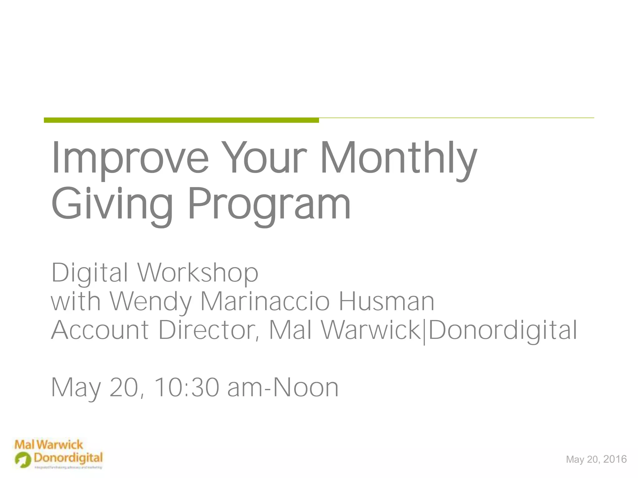 Improve your monthly giving program | PPT