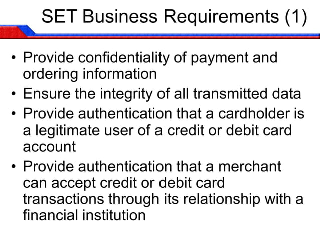 Secure electronic transaction (set) | PPT