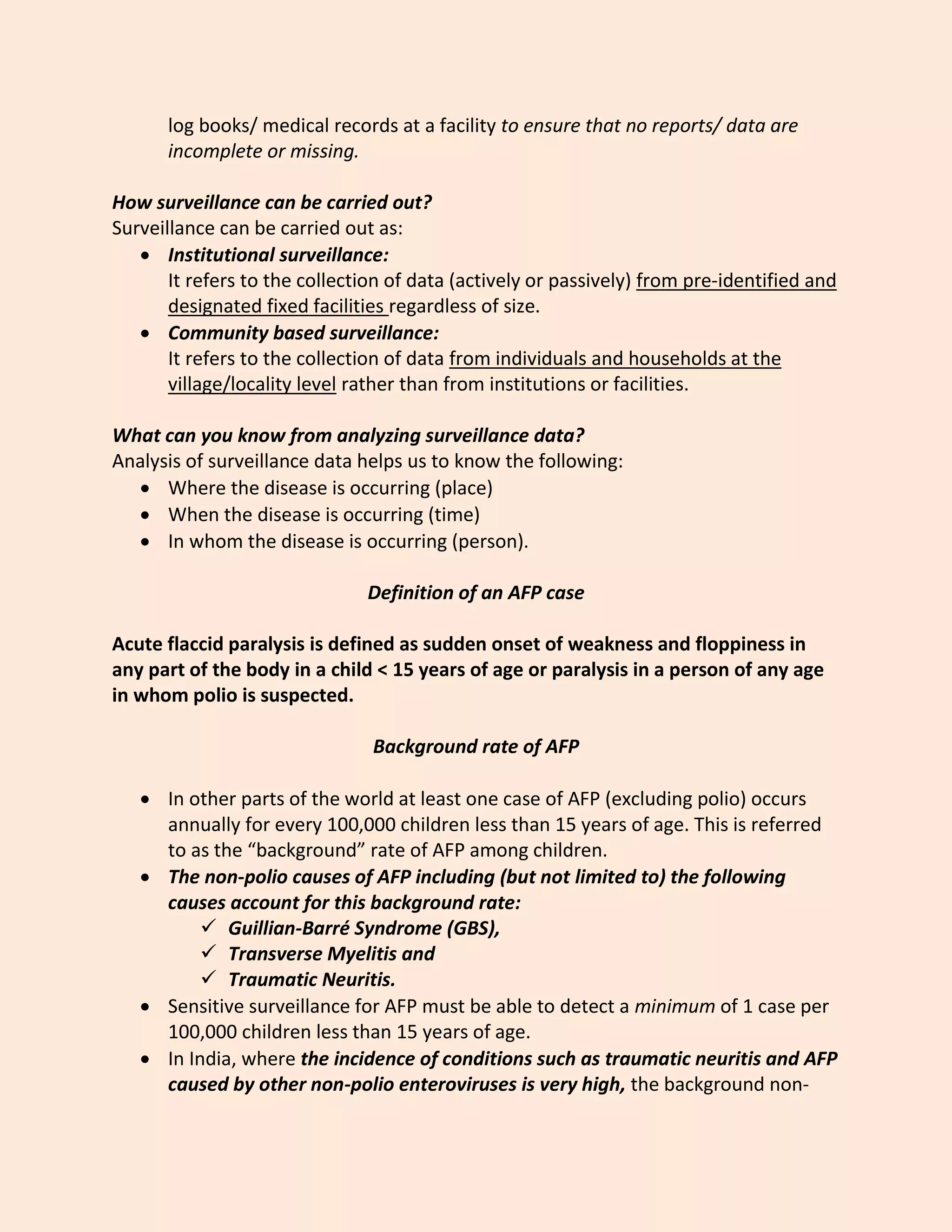 AFP Surveillance (For Undergraduates) | PDF