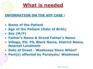 Afp surveillance WHO | PPTX