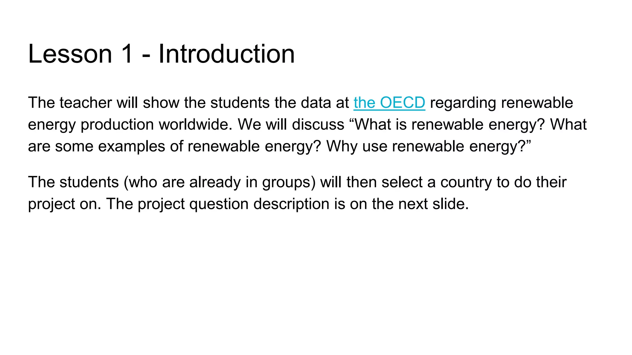 Renewable energy Project Based Learning Proposal | PPTX