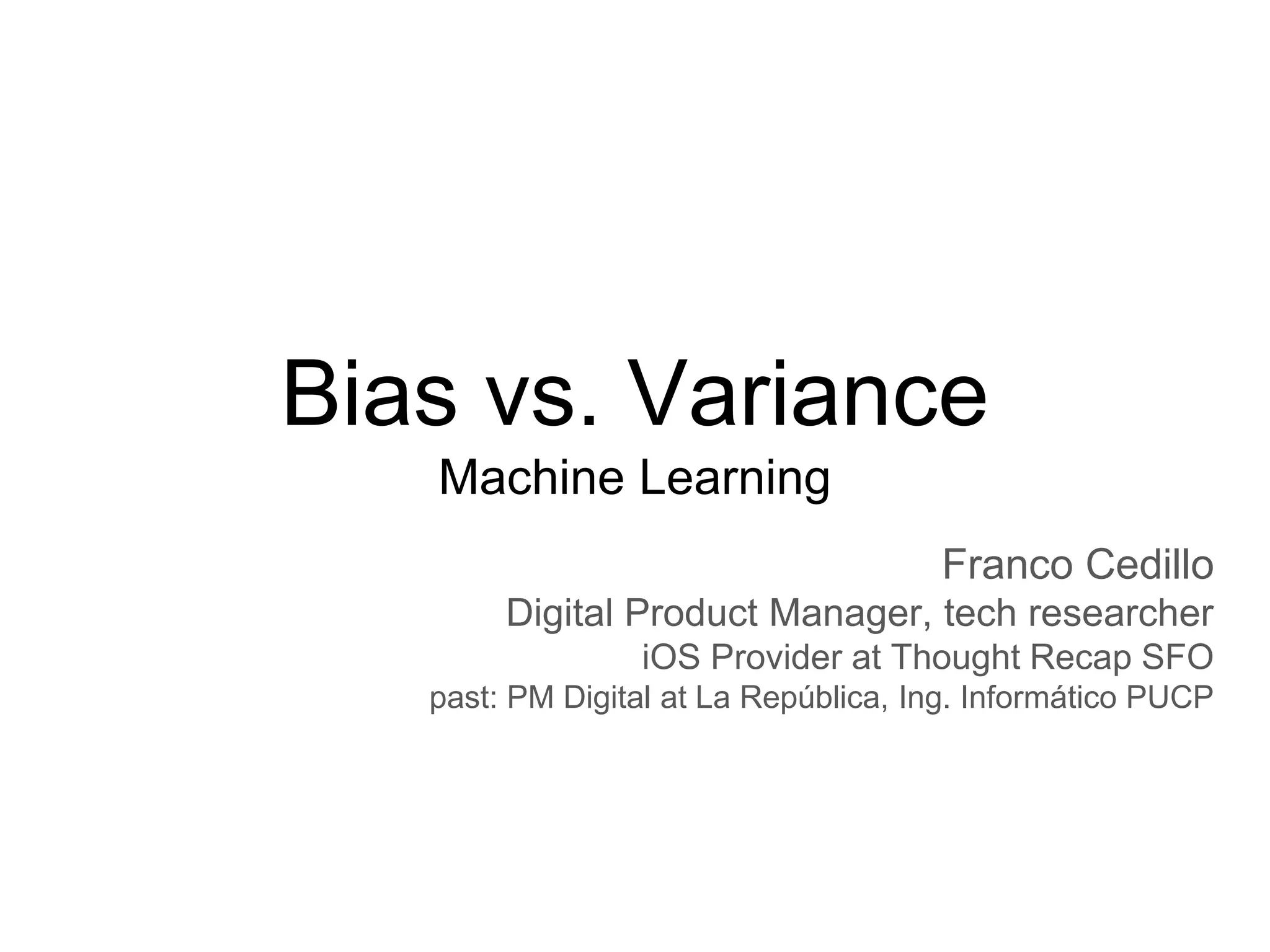 Bias vs Variance | PPTX