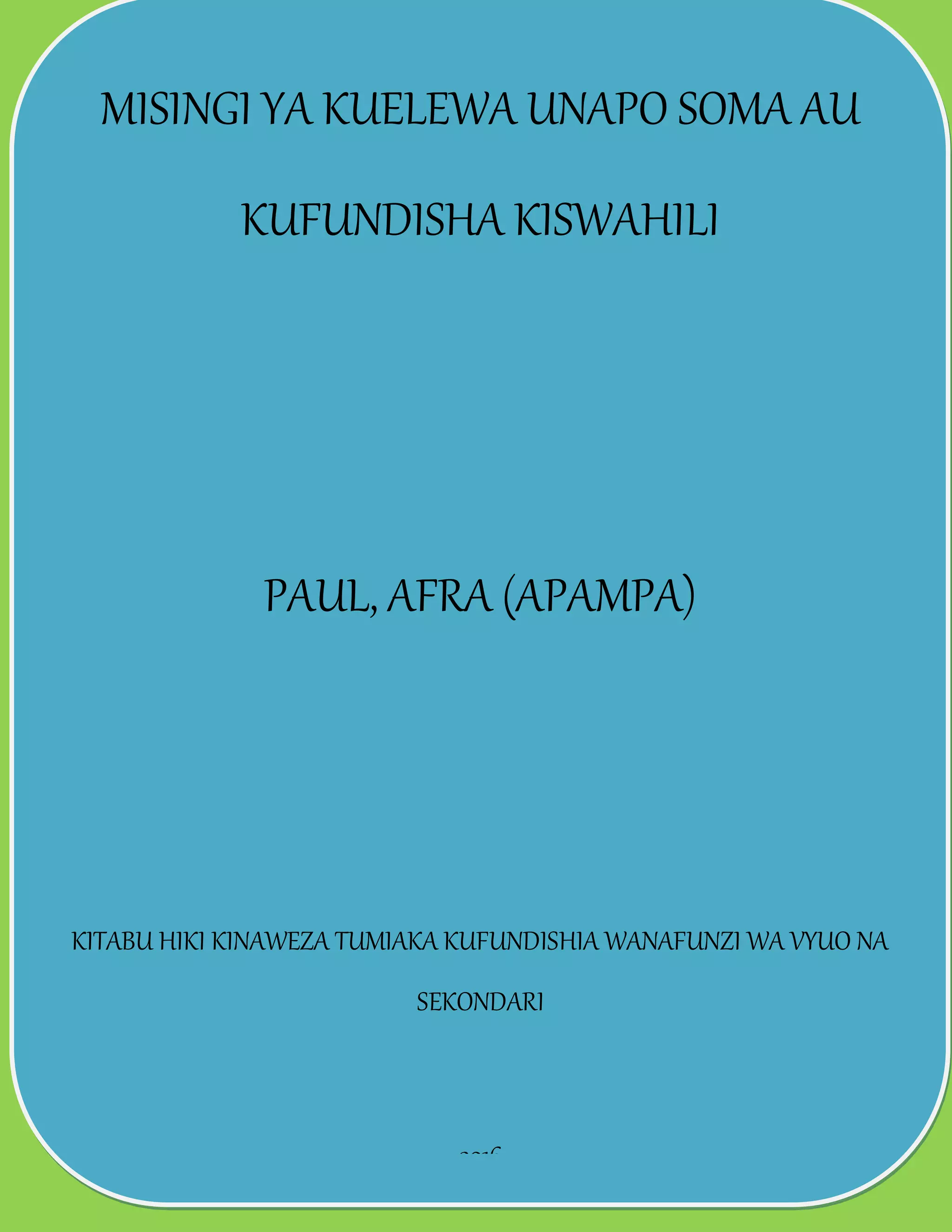 Afra kiswahili | PDF