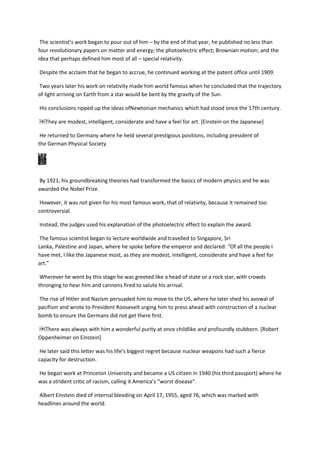 Albert Einstein Biography! | DOC | Physics | Science