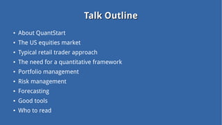 "A Framework-Based Approach to Building Quantitative Trading Systems" by Dr. Michael Halls-Moore ...