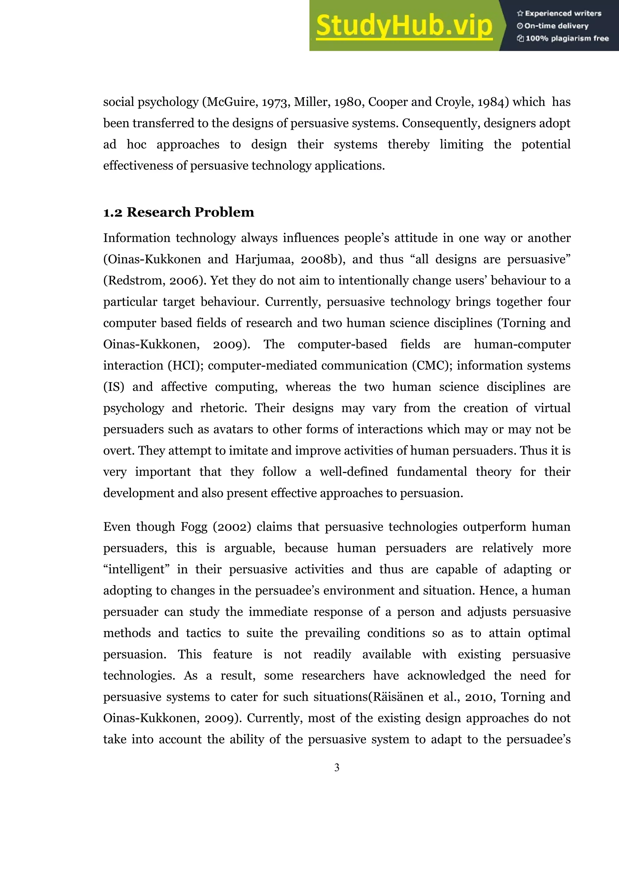 A Framework For Analysing Designing And Evaluating Persuasive