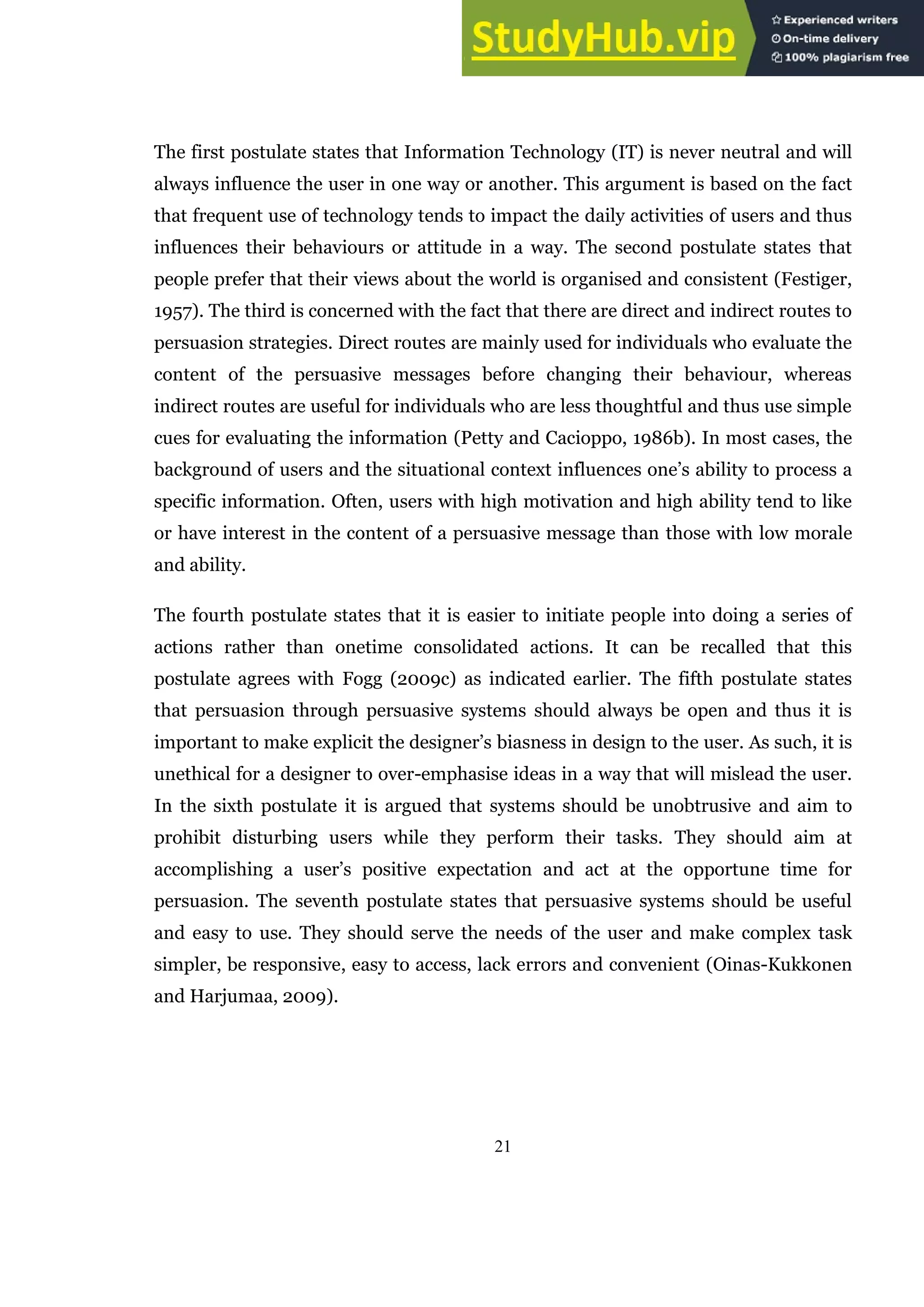 A Framework For Analysing Designing And Evaluating Persuasive