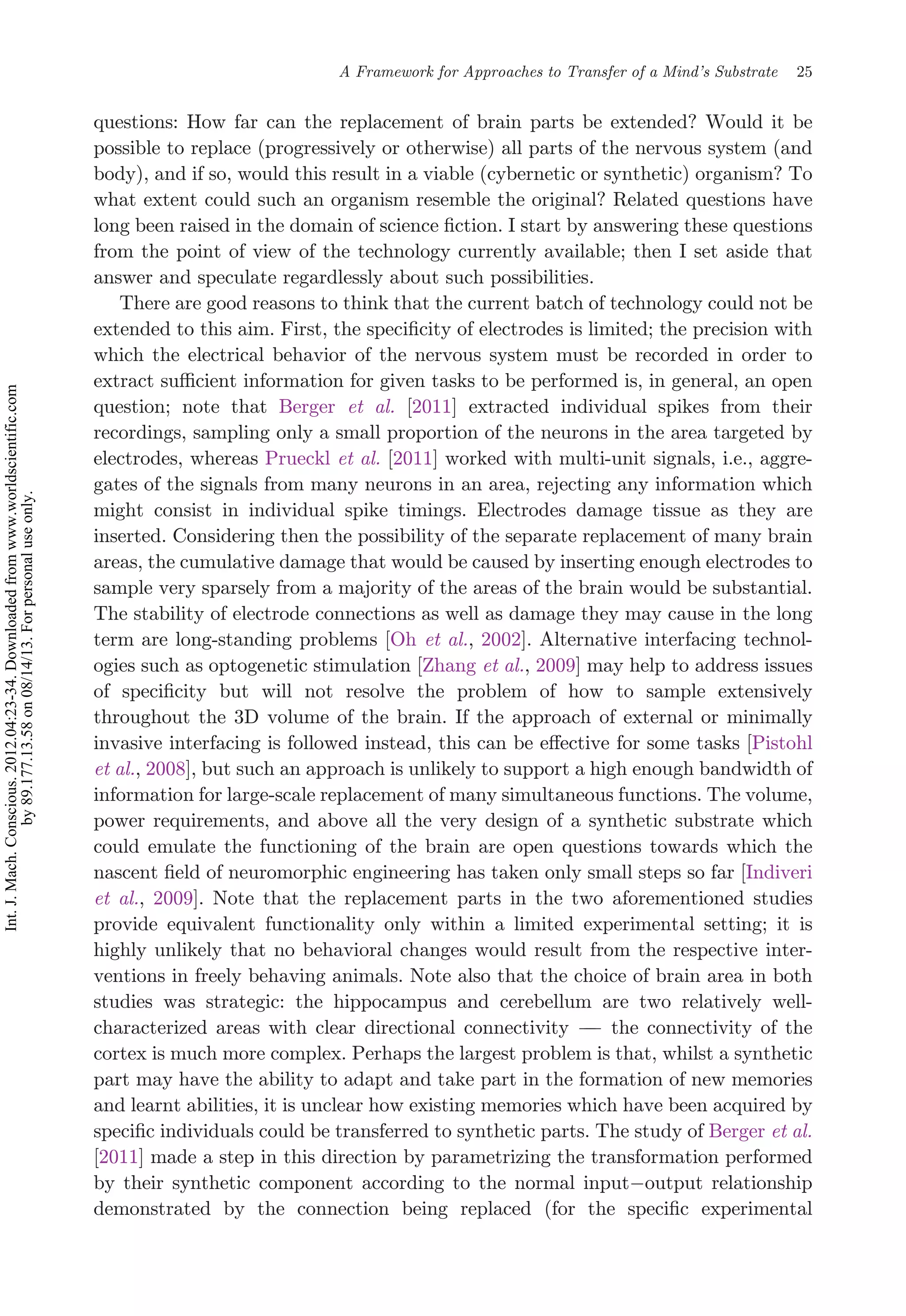 A framework for approaches to transfer of mind substrate | PDF