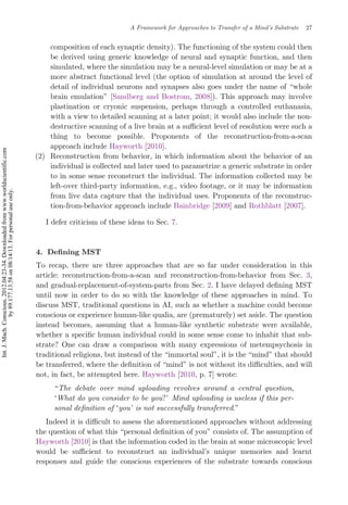 A framework for approaches to transfer of mind substrate | PDF