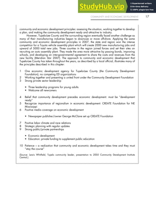 A Framework For Community And Economic Development | PDF