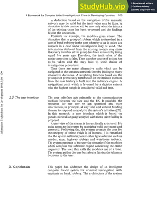 A framework for computer aided investigation of crime in developing ...