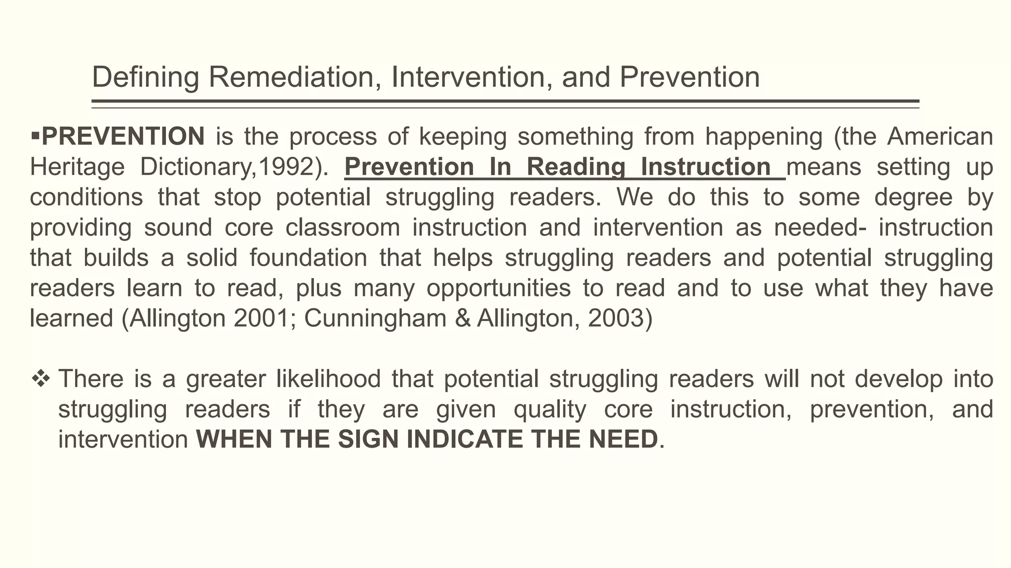 A FRAMEWORK FOR CORE INSTRUCTION- PREVENTION AND INTERVENTION.pptx