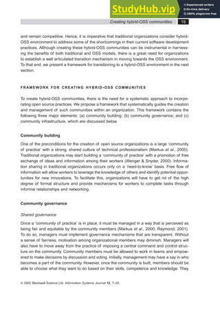 A Framework For Creating Hybrid-Open Source Software Communities | PDF