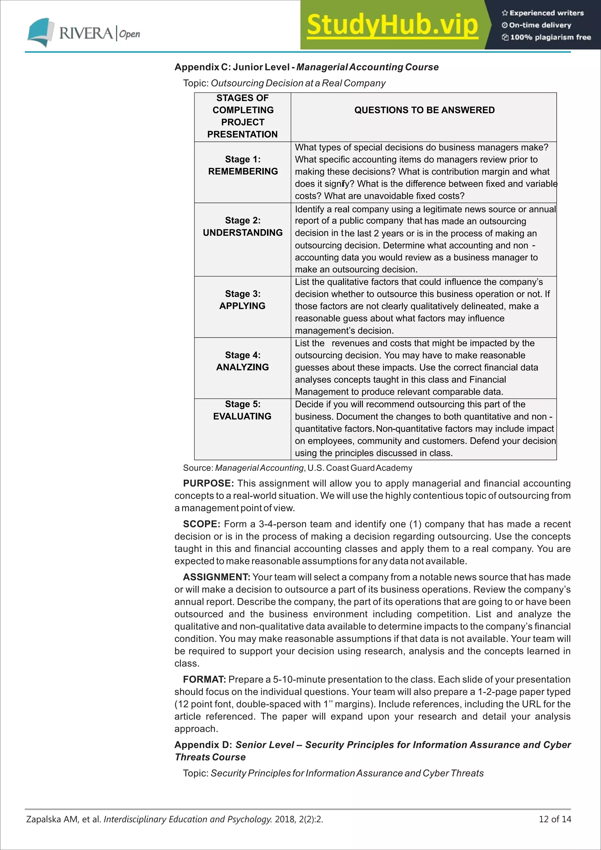 A Framework For Critical Thinking Skills Development Across Business Curriculum Using The 21St ...