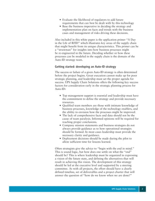 A framework for developing an rfid and auto id strategy by ups | PDF
