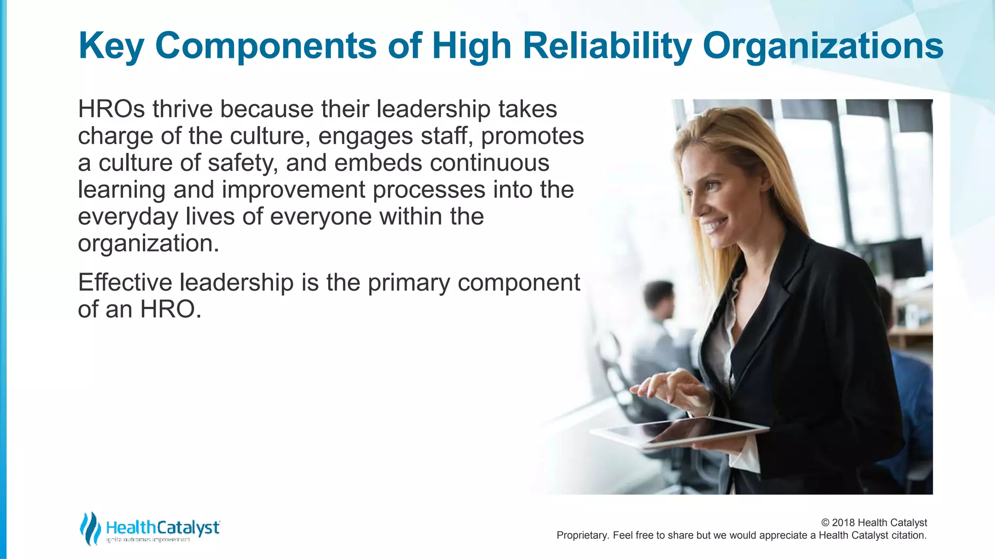 A Framework for High-Reliability Organizations in Healthcare | PPTX