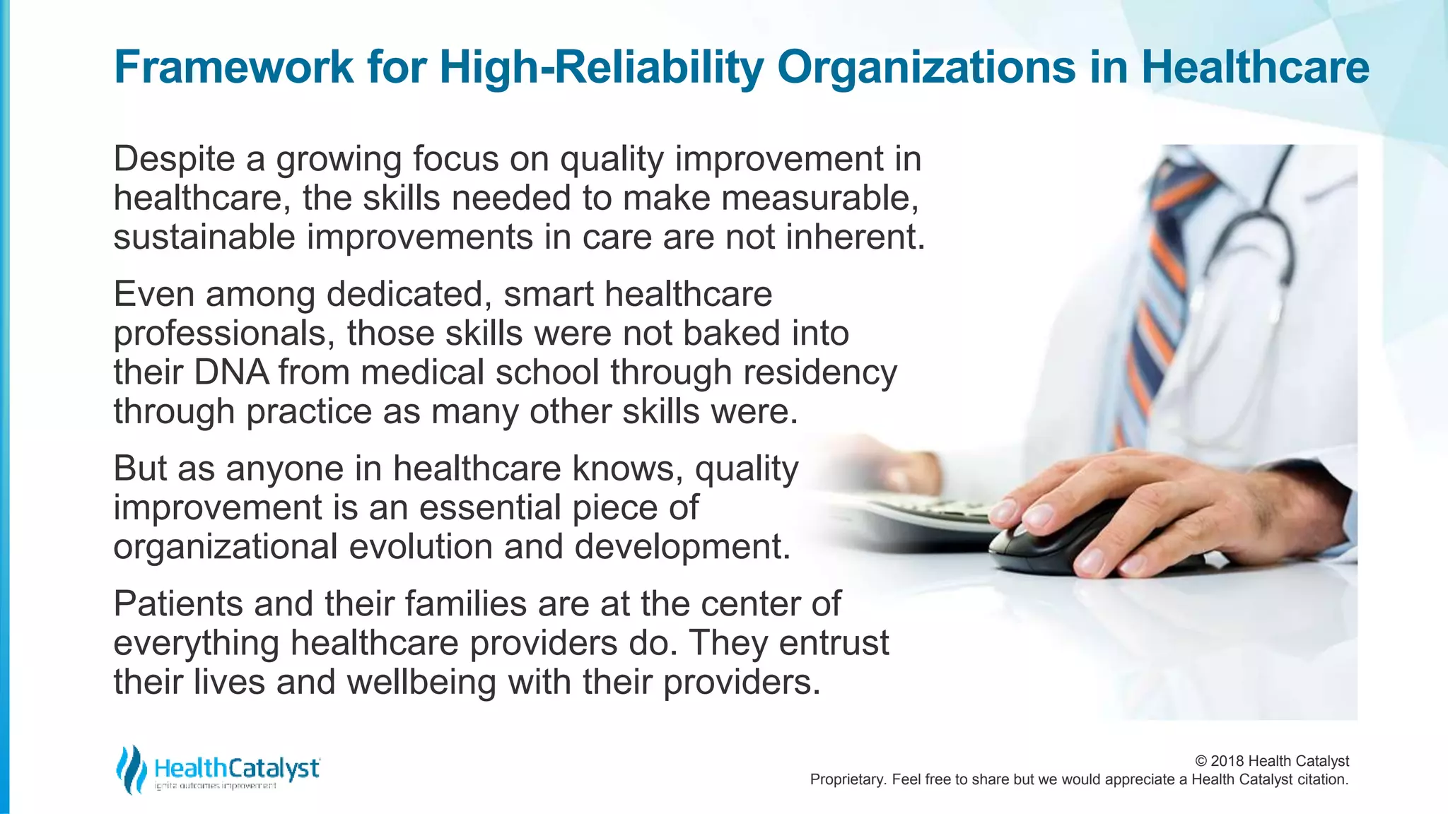 A Framework for High-Reliability Organizations in Healthcare | PPTX
