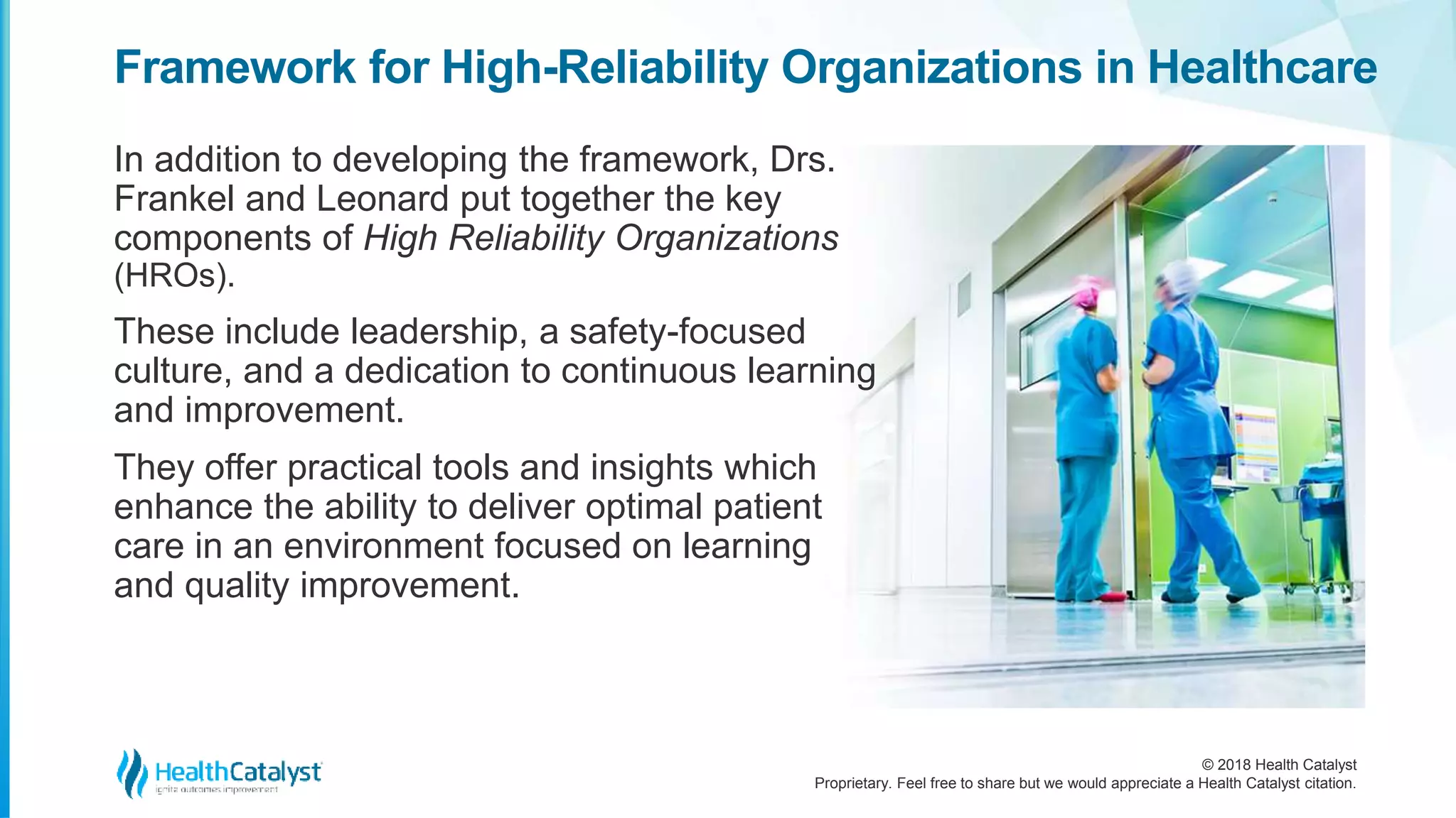 A Framework for High-Reliability Organizations in Healthcare | PPTX