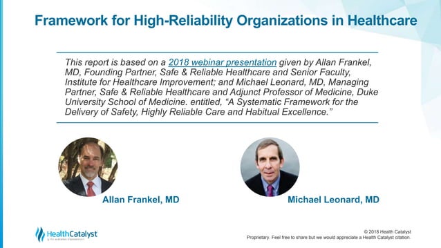 A Framework for High-Reliability Organizations in Healthcare | PPTX ...