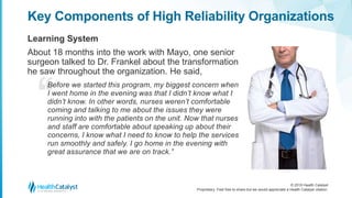 A Framework for High-Reliability Organizations in Healthcare | PPTX