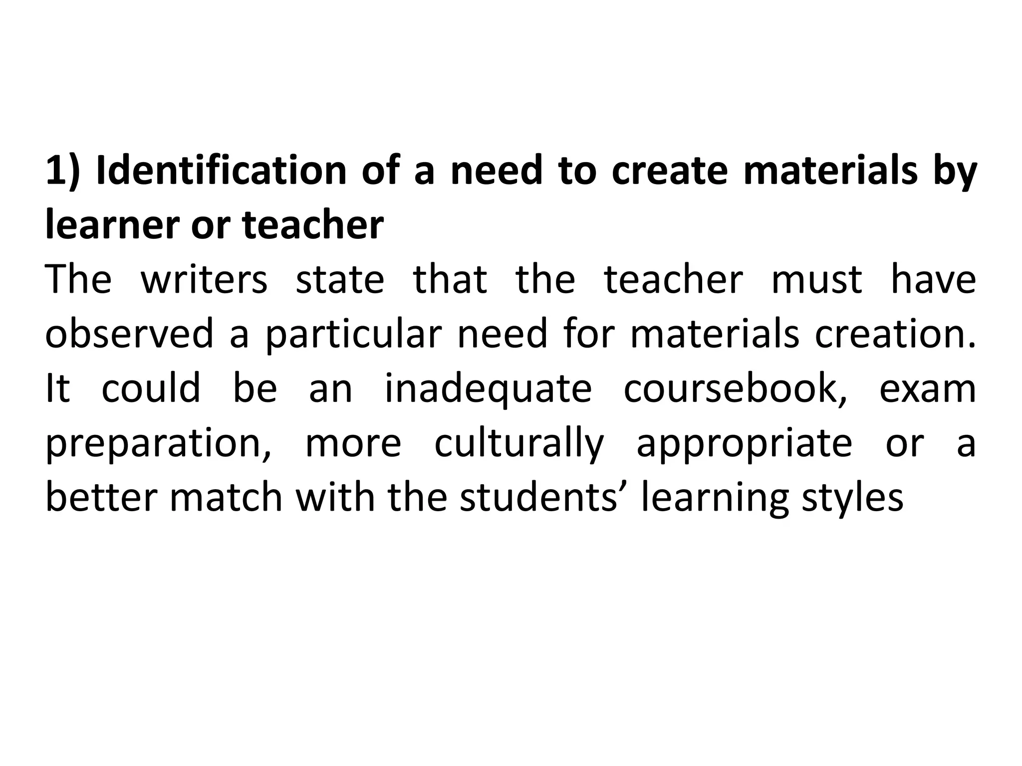 A framework for materials writing | PPTX