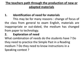 A framework for materials writing | PPTX
