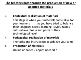 A framework for materials writing | PPTX