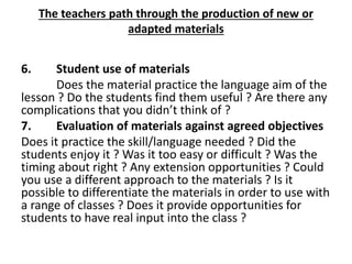 A framework for materials writing | PPTX