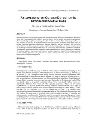 A framework for outlier detection in | PDF