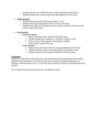 A framework for planning a listening skills lesson magdy 14 | DOCX