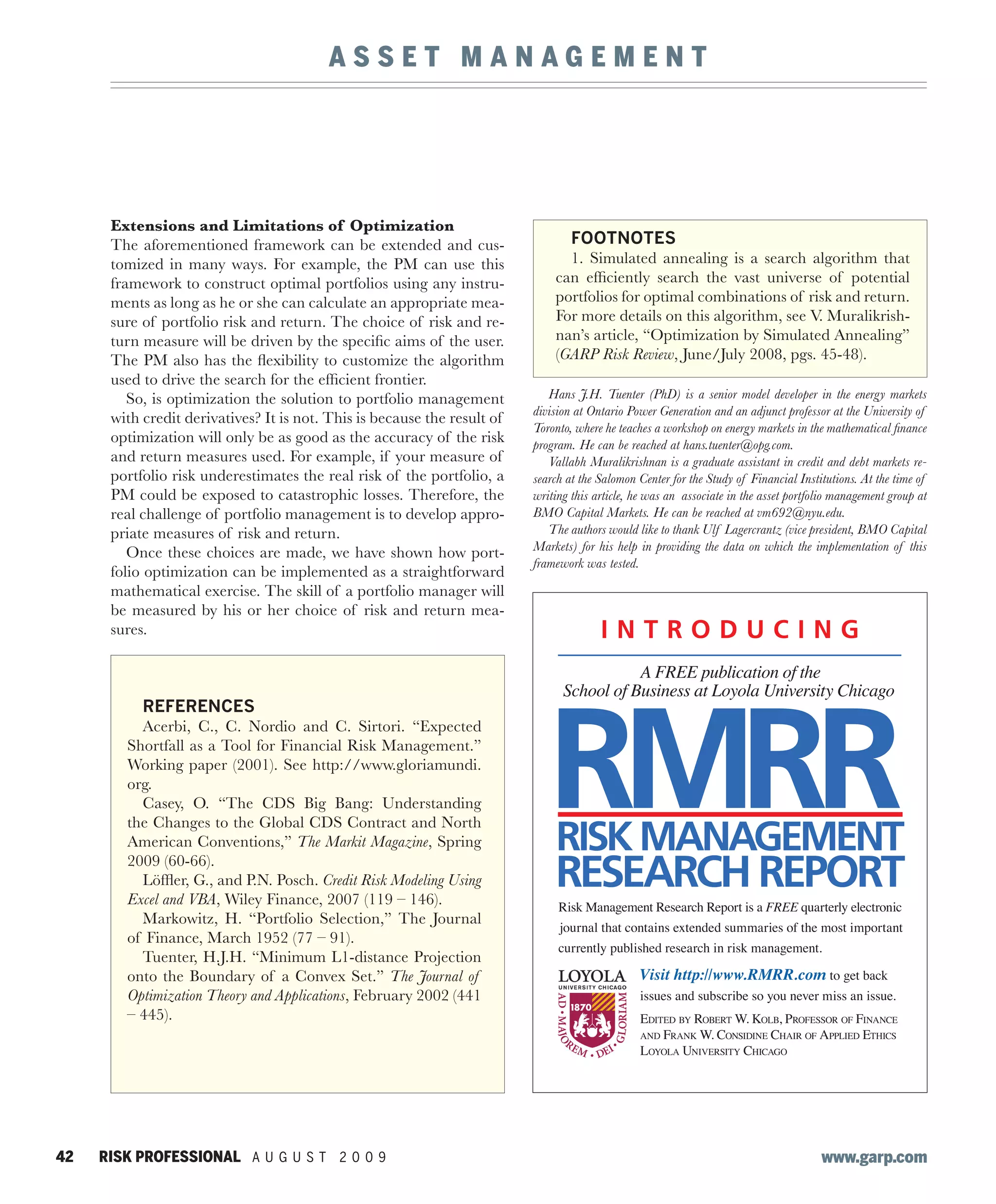A Framework For Portfolio Optimization | PDF