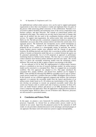 A framework for realizing artifact centric business processes in SOA | PDF