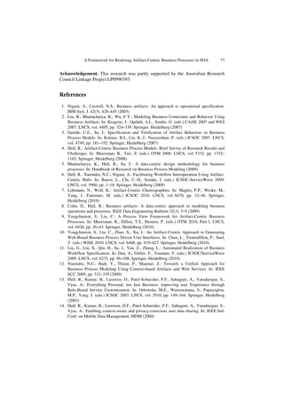 A framework for realizing artifact centric business processes in SOA | PDF