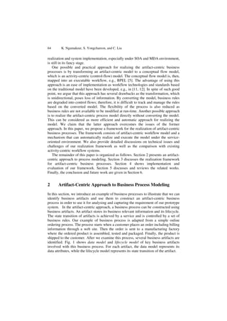 A framework for realizing artifact centric business processes in SOA | PDF