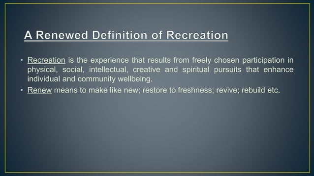 A framework for recreation leadership | PPTX