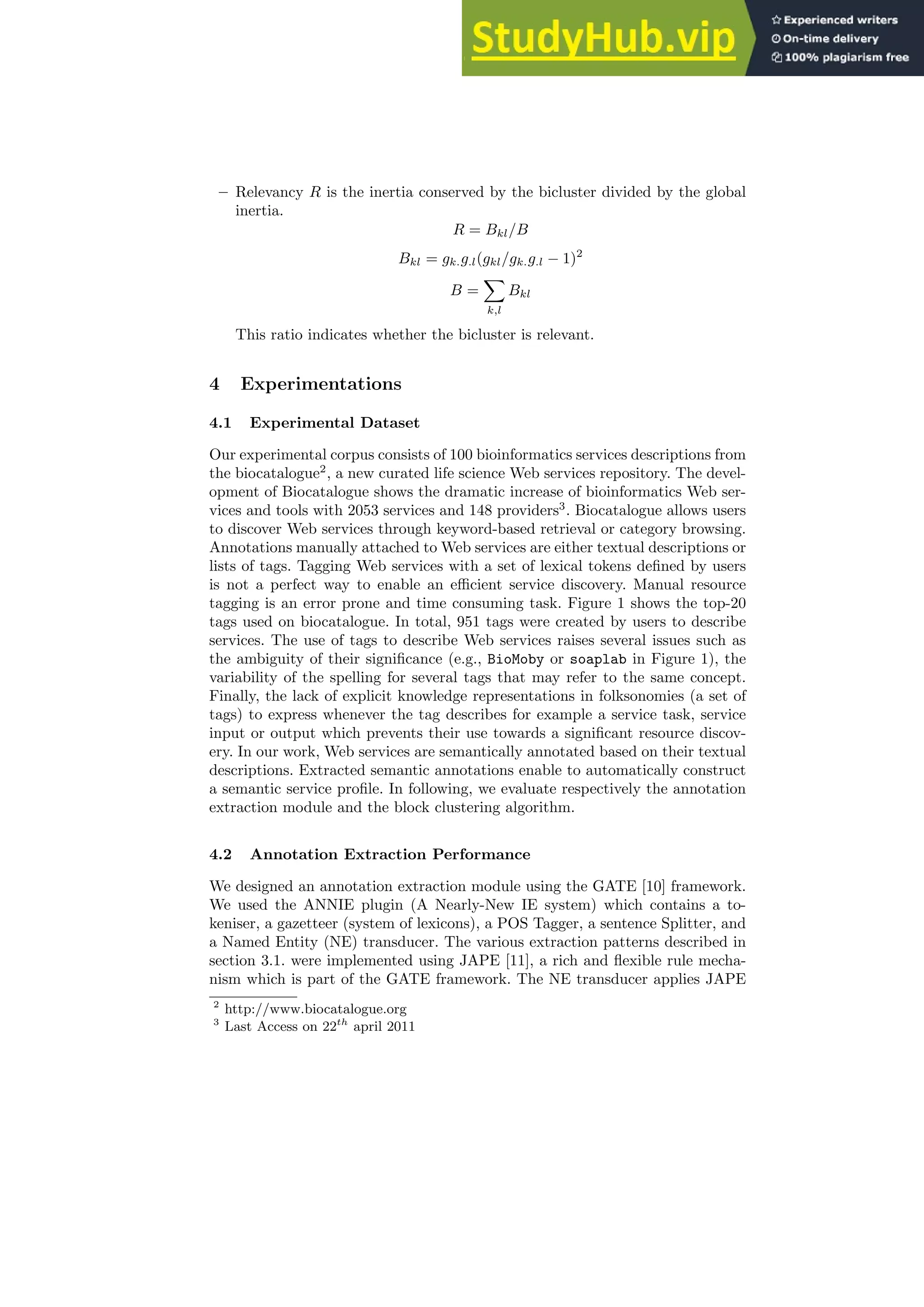 A Framework For Resource Annotation And Classification In Bioinformatics Pdf