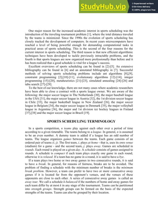 A Framework For Scheduling Professional Sports Leagues | PDF