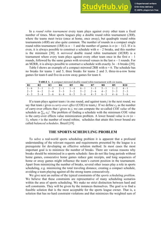 A Framework For Scheduling Professional Sports Leagues | PDF