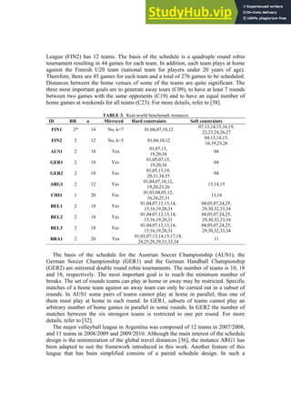 A Framework For Scheduling Professional Sports Leagues | PDF