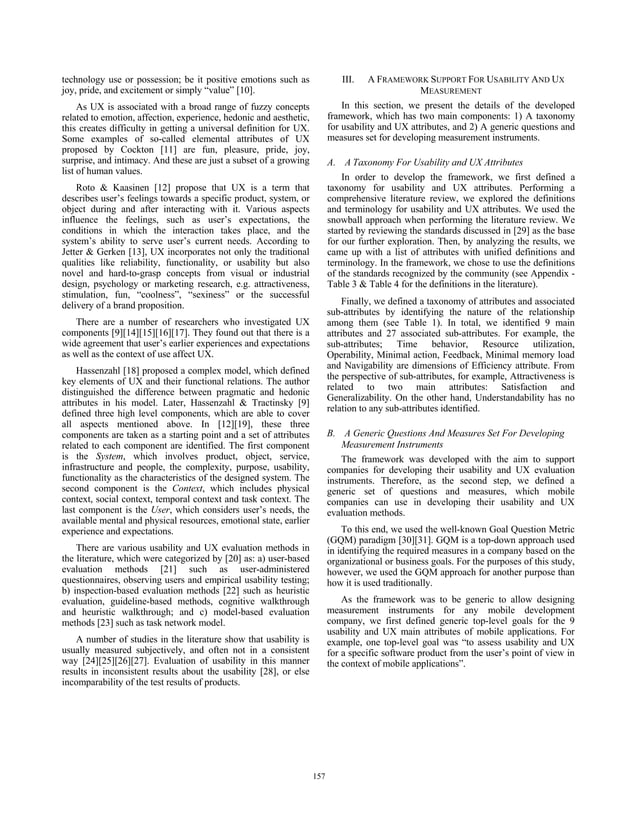 A Framework For Software Usability And Ux Measurement In Mobile